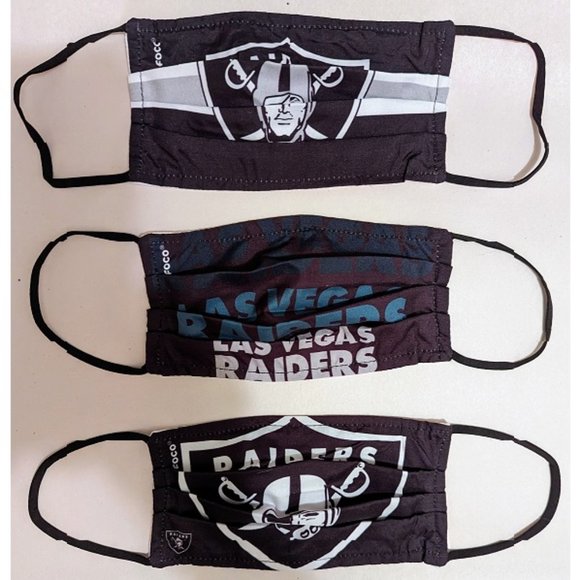 Foco | Accessories | Three Las Vegas Raiders Pleated Face Cover Nfl ...